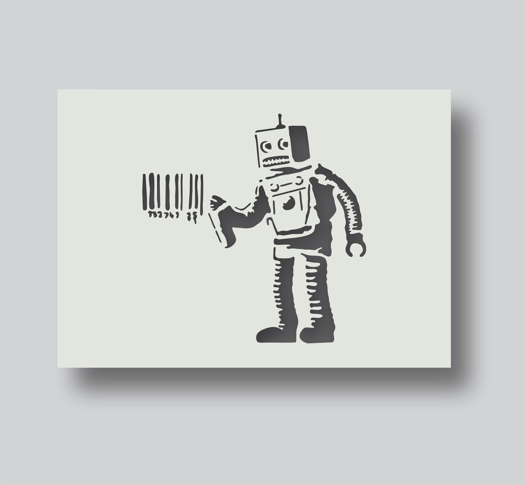 Banksy Robot Stencil for Banksy Wall Art and Decorative Stencil ...