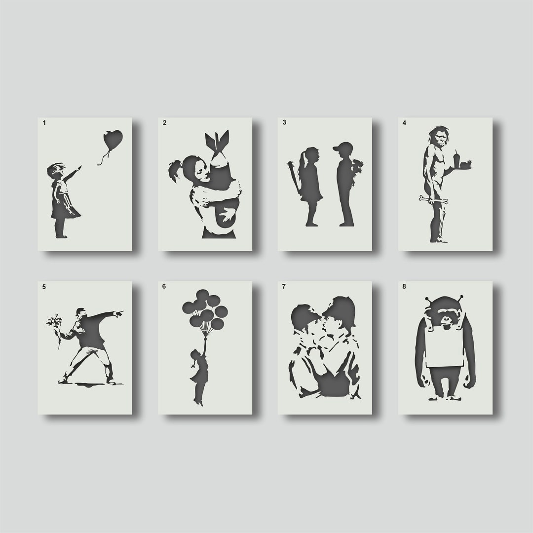 Banksy Stencils for Banksy Wall Art and Decorative Stencil Projects ...