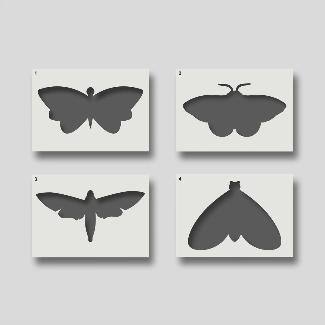 Moth Stencils for Home Decor, Wall Art, Stencil Painting, Arts & Craft ...