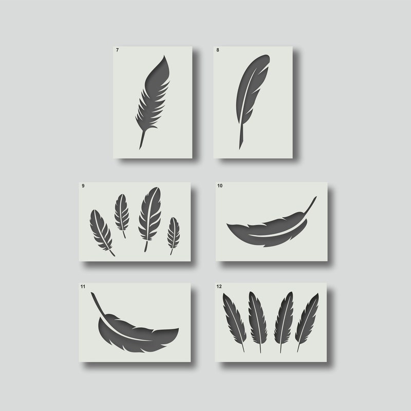 Feather Stencils - Etsy