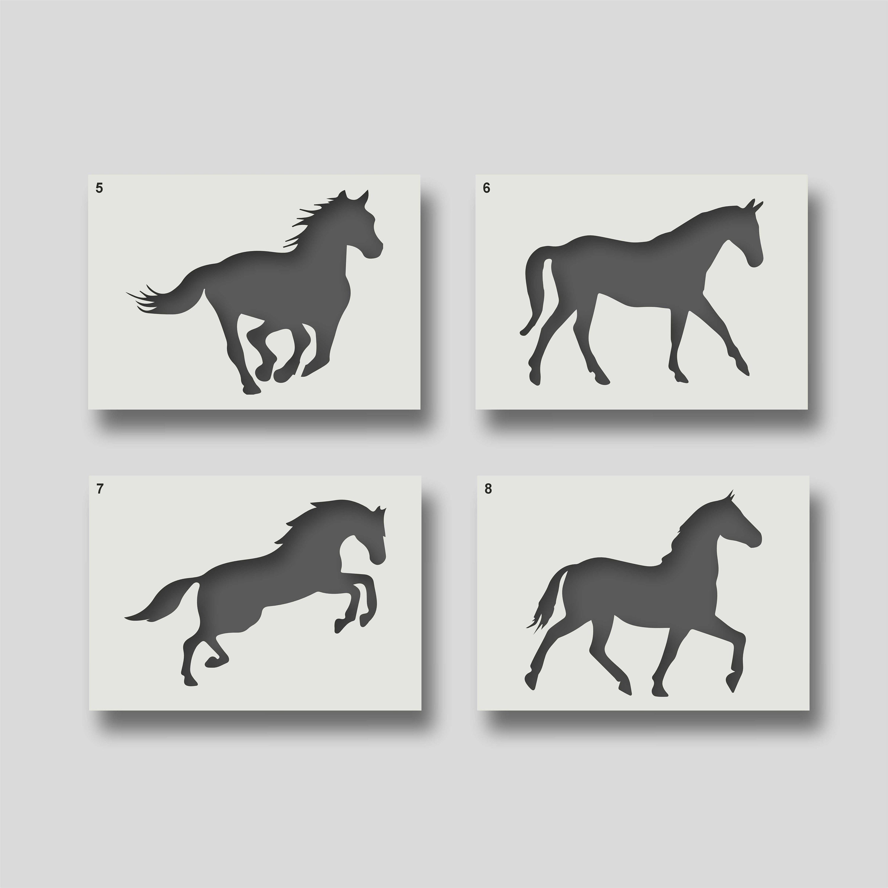 Reusable Horse Stencil: Mylar Stencils for Painting, A6-A2 Sizes. GROUP ...