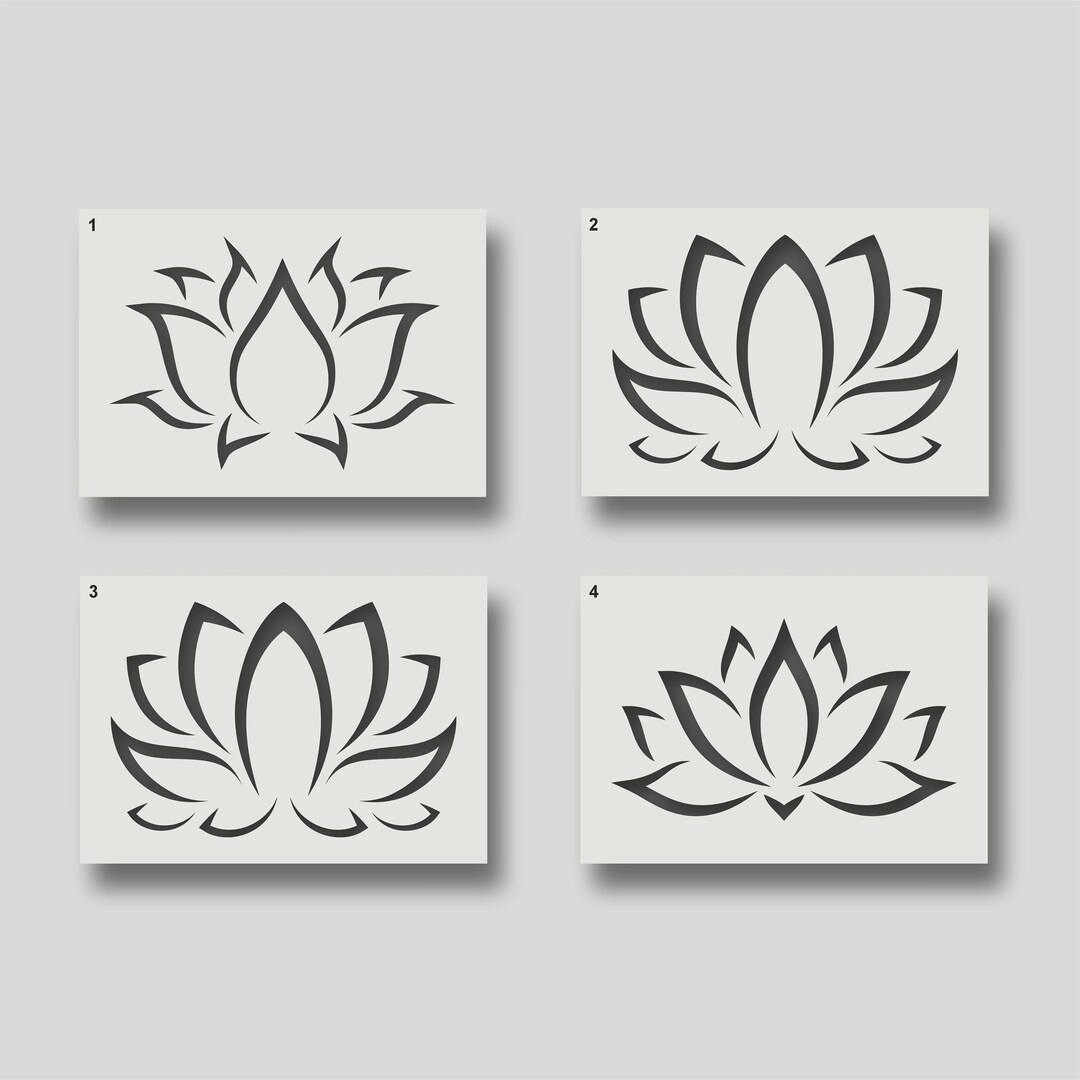 Reusable Lotus Flower Stencils - Yoga Stencil for Arts & Crafts - Home ...