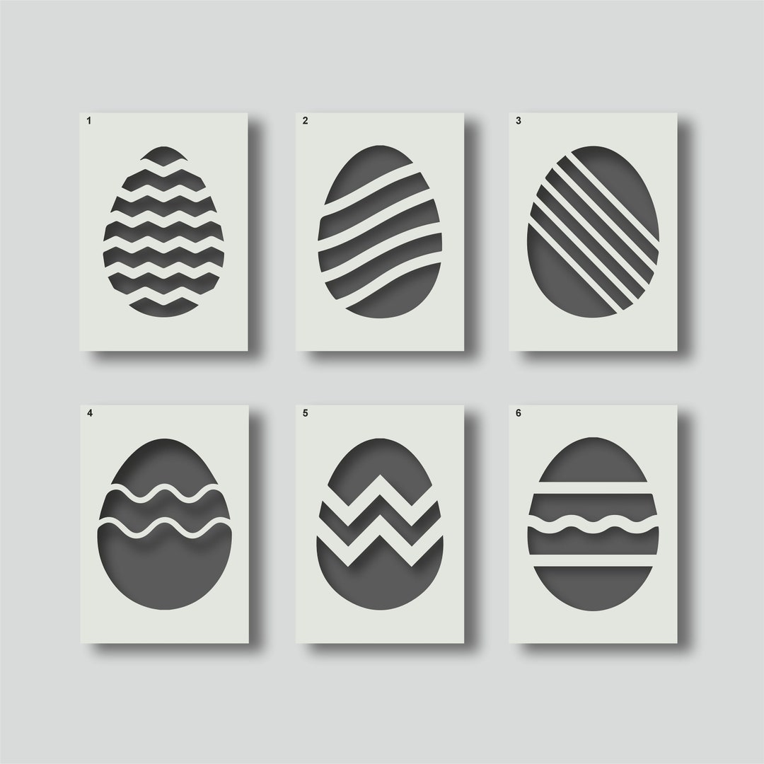 Easter Egg Stencils for Arts and Crafts, Fabrics and Furniture, Home Decor and Card Making ...
