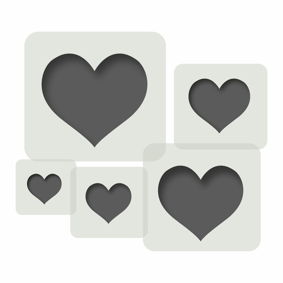 5 Piece Heart Stencil Set, Reusable Stencils for Wall Art, Home Décor ...