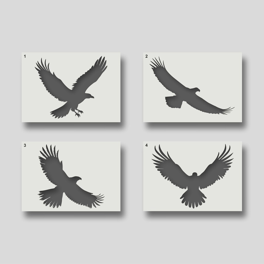 Eagle Stencils-flying Bird Stencils - Wall Art- DIY Home Decor- Arts ...