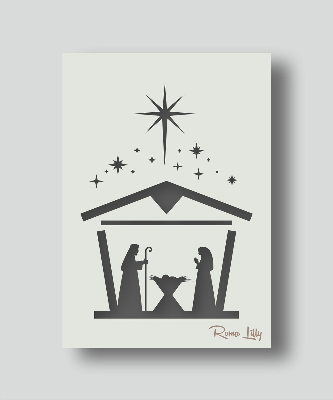 Nativity Scene Stencils for Wall Art, Home Decor, Art & Craft Stencil ...
