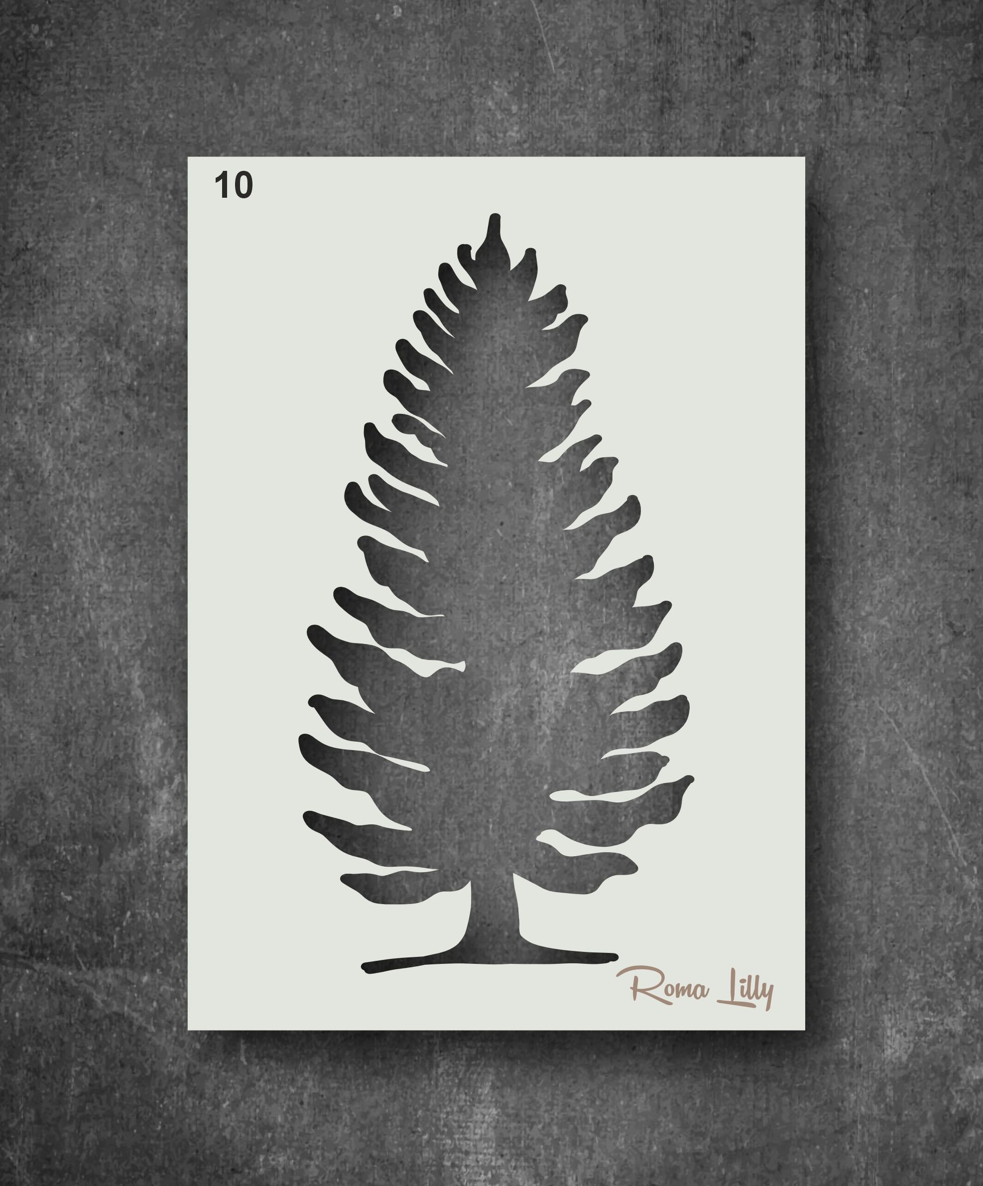 Reusable Pine Tree Stencils for Wall Art, Home Décor, Painting, Art & Craft, Various Design and ...