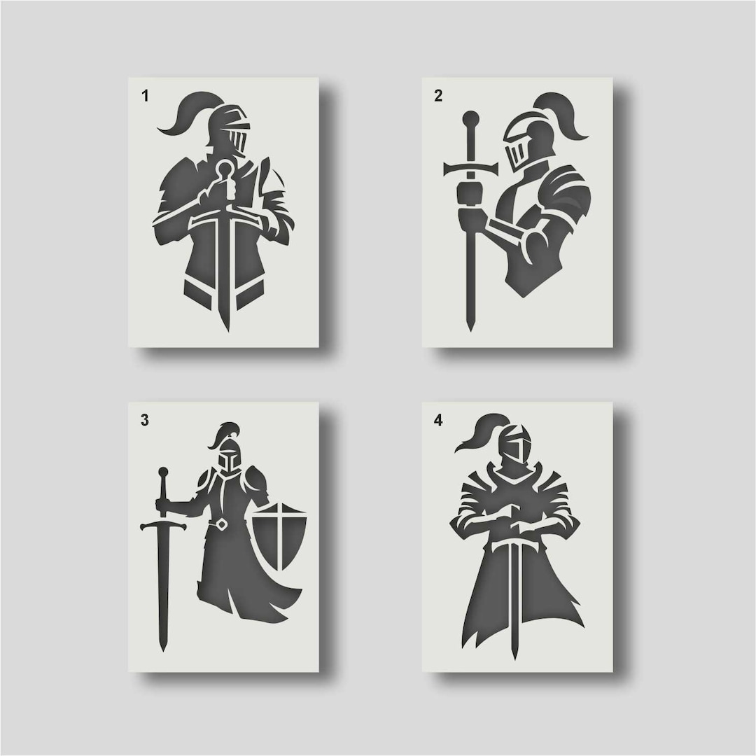 Reusable Medieval Knight Stencils - DIY Crafting Tool, Home Decor ...