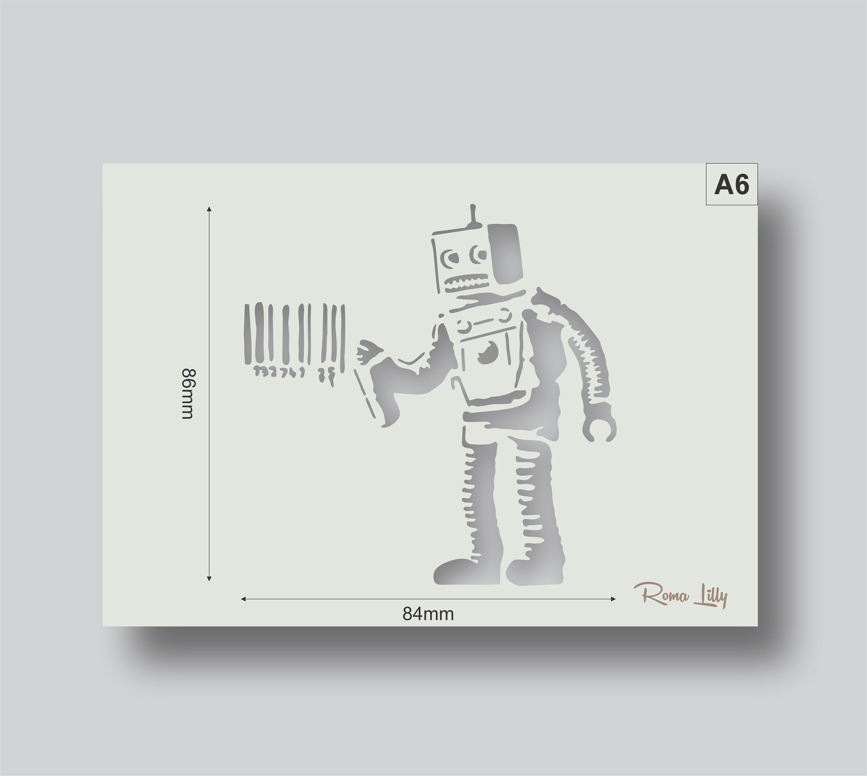 Banksy Robot Stencil for Banksy Wall Art and Decorative Stencil ...