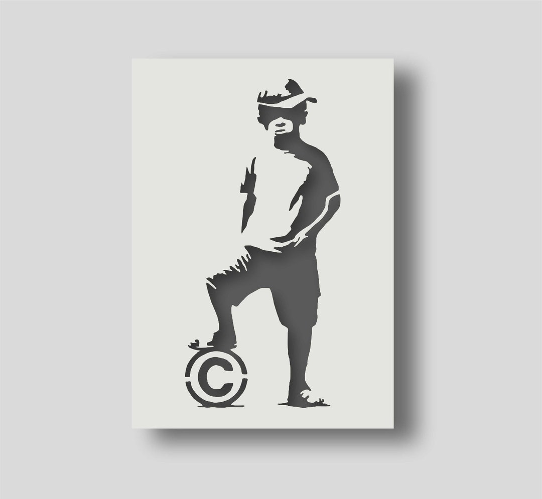 Banksy Copyright Boy Stencil - Banksy Wall Art - Banksy Home Decor ...