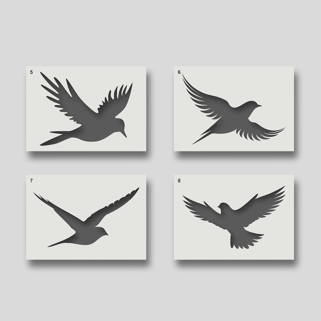 Birds in Flight Stencils: DIY Home Decor, Wall Art (A6-A2) - Etsy