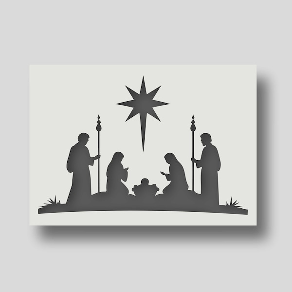 Nativity Stencil - Etsy