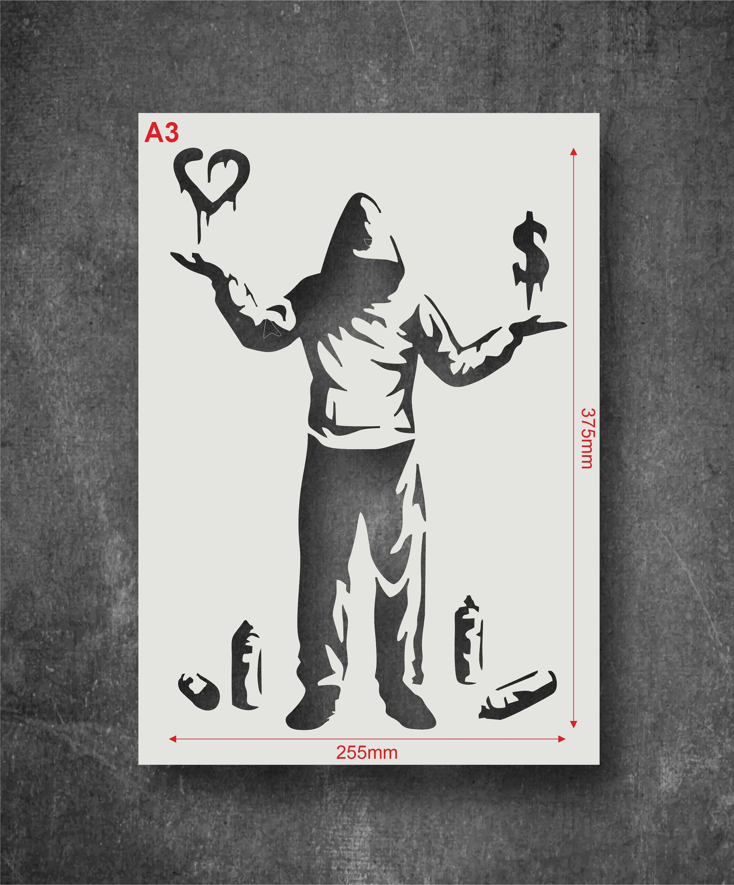 Banksy Love or Money Stencil, DIY Graffiti Wall Art - Etsy UK