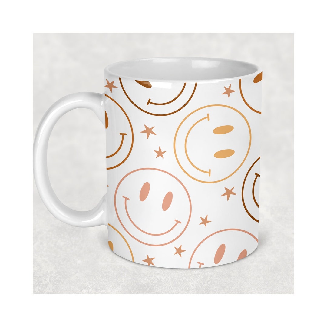 Smiley Face and Star Mug Smiley Face Mug Smiley Coffee Mug - Etsy