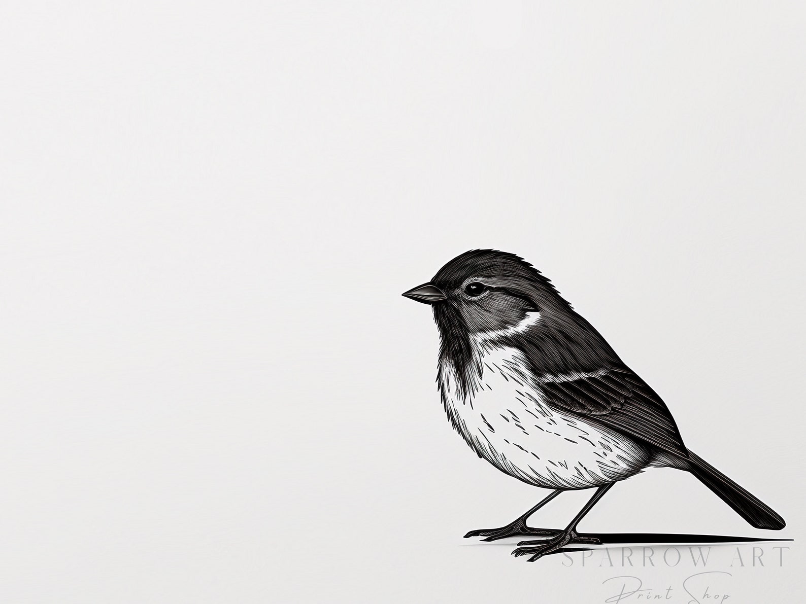 Sparrow Study 2 Modern Sparrow Sketch Art Printable - Etsy