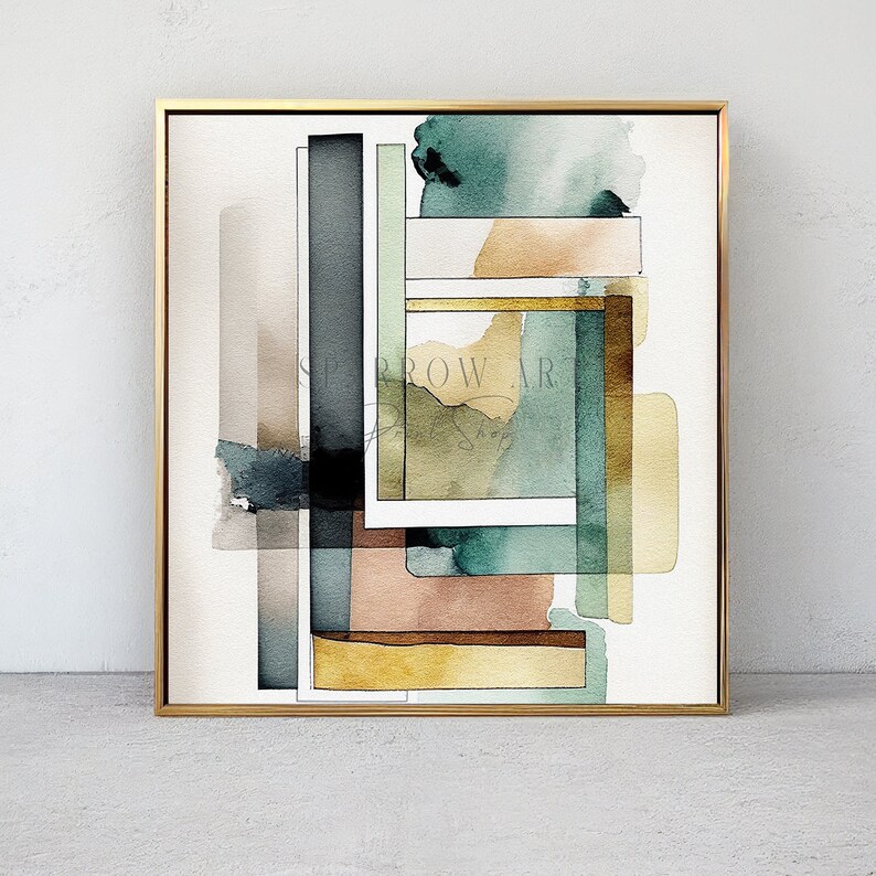 Form Over Function Modern Abstract Watercolor Painting, Printable ...