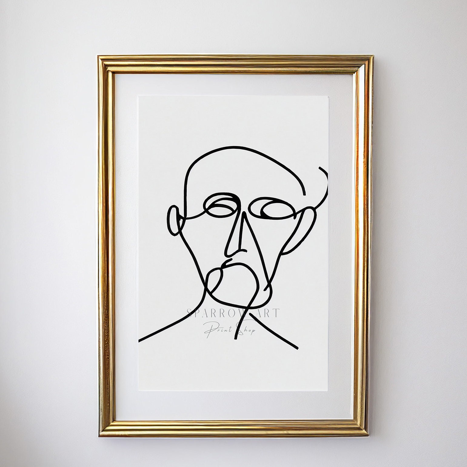 Grumpy Neighbor Classic Figure Line Drawing Modern - Etsy