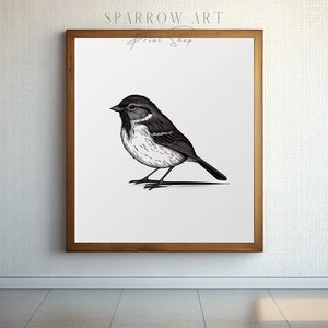 Sparrow Study 2 Modern Sparrow Sketch Art Printable - Etsy
