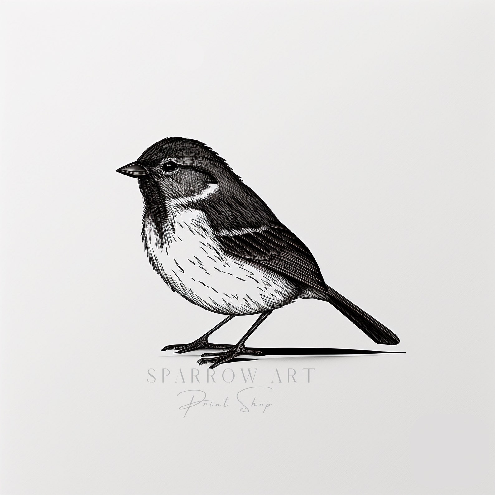 Sparrow Study 2 Modern Sparrow Sketch Art Printable - Etsy