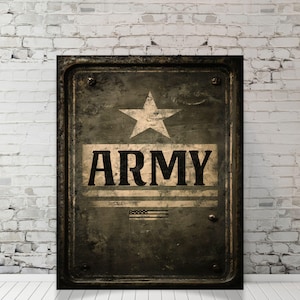 Rustic Army Wall Art, Patriotic Decor for Veterans, Patriotic Display, Military, Patriotic Gift ...