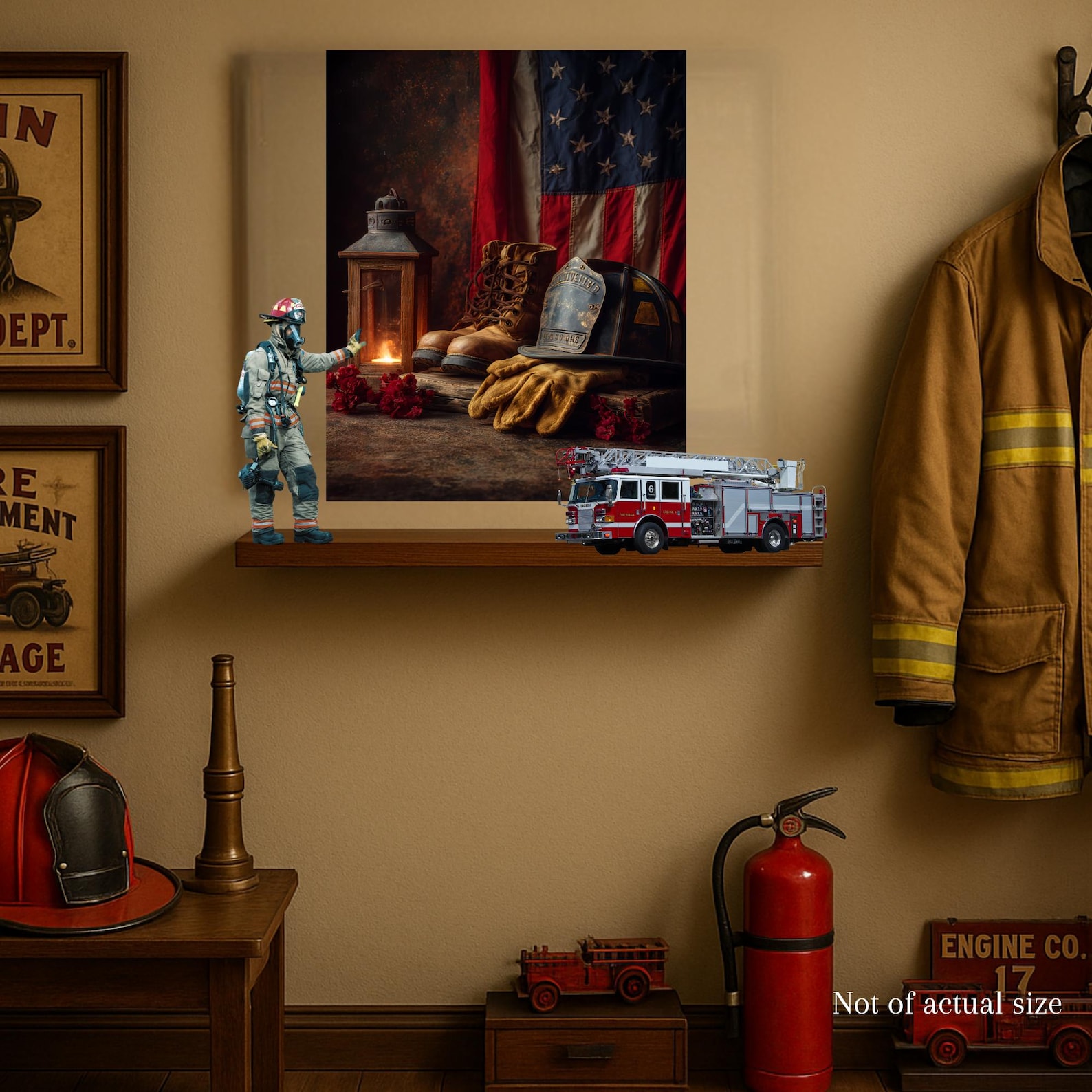 Fallen Firefighter Tribute Sign, Rustic Memorial Wall Decor, Hero ...
