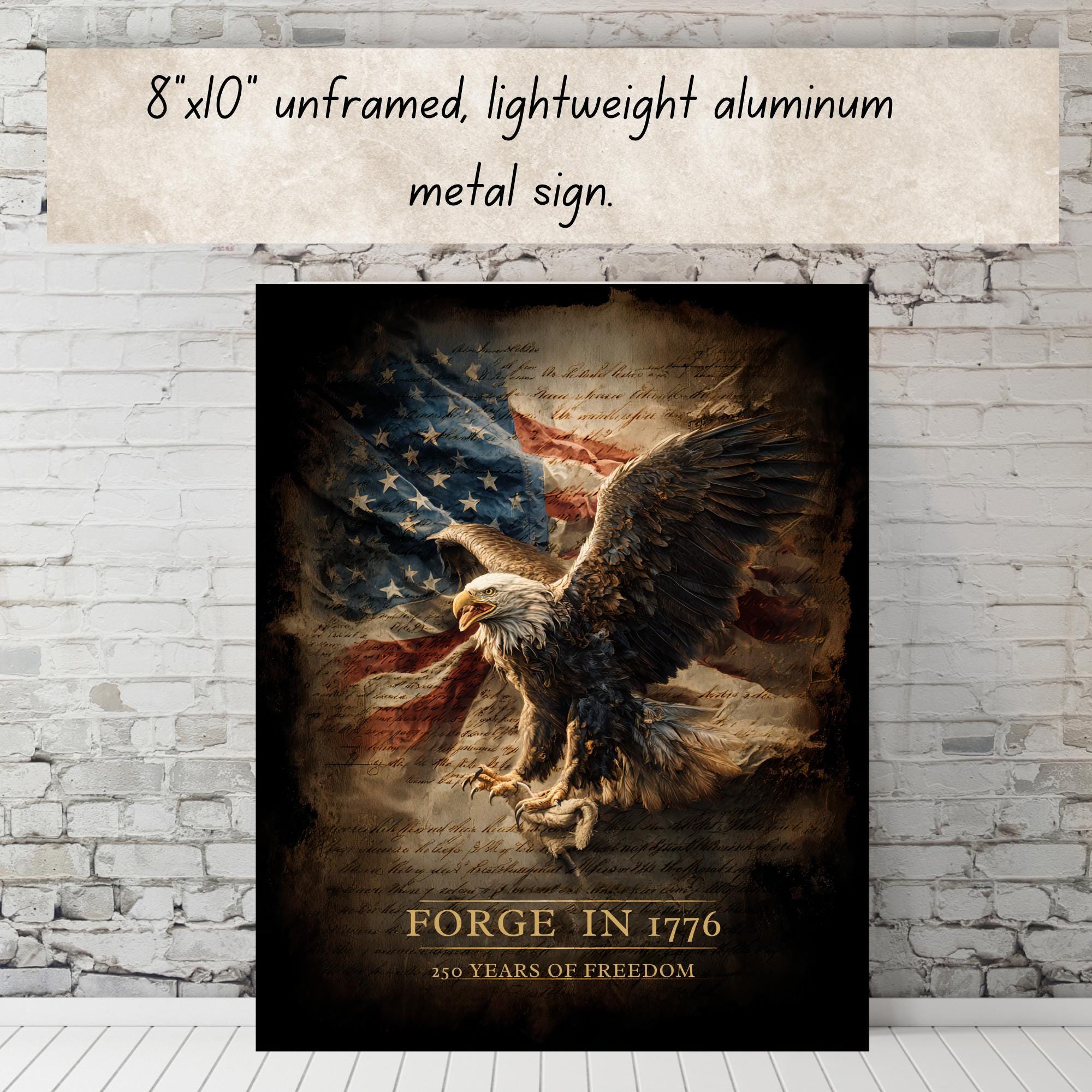Forged in 1776 Sign, 250 Years of Freedom, American Semiquincentennial ...