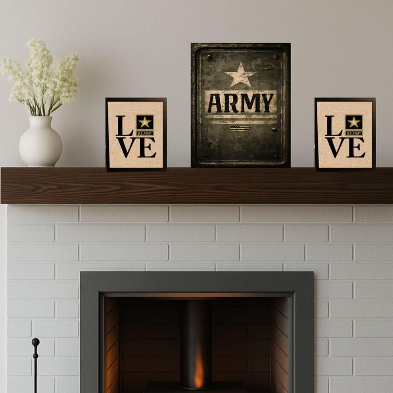 Rustic Army Wall Art, Patriotic Decor for Veterans, Patriotic Display ...