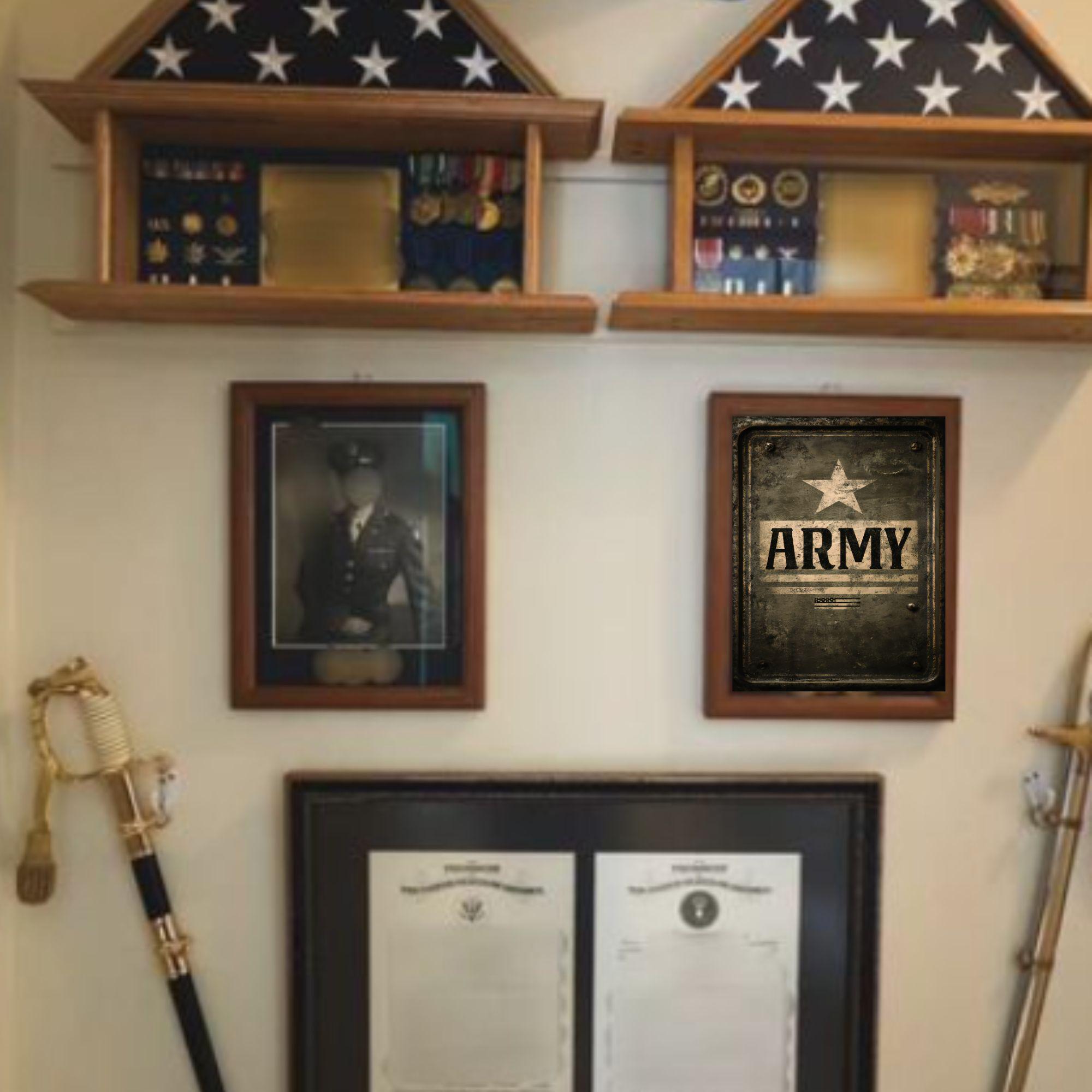 Rustic Army Wall Art, Patriotic Decor for Veterans, Patriotic Display ...