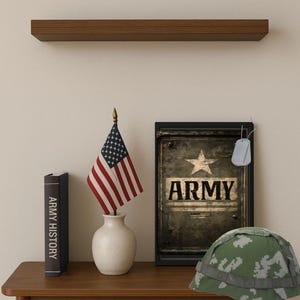 Rustic Army Wall Art, Patriotic Decor for Veterans, Patriotic Display ...