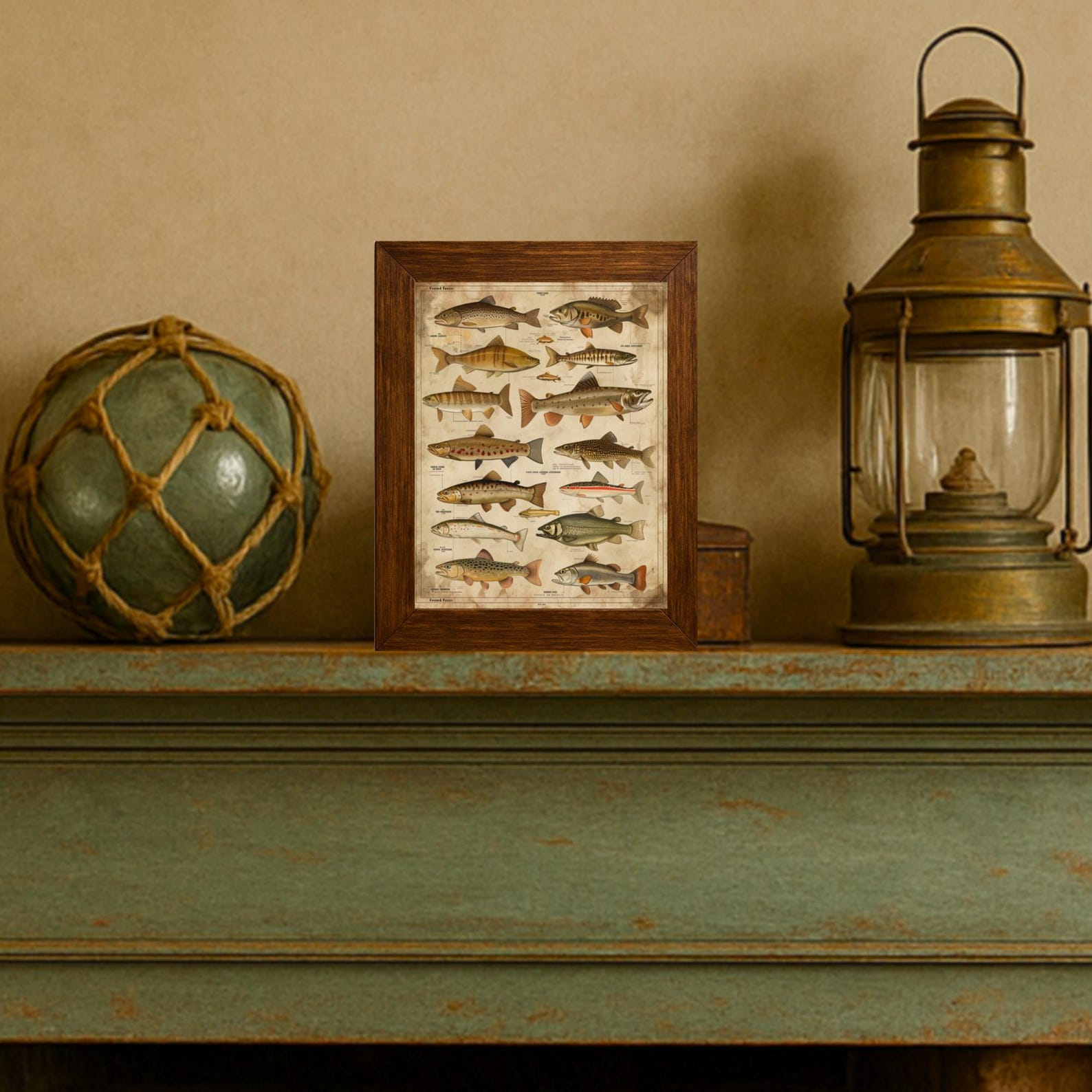 Vintage Fish Chart Wall Art Rustic Charm Vintage-style Illustrated ...