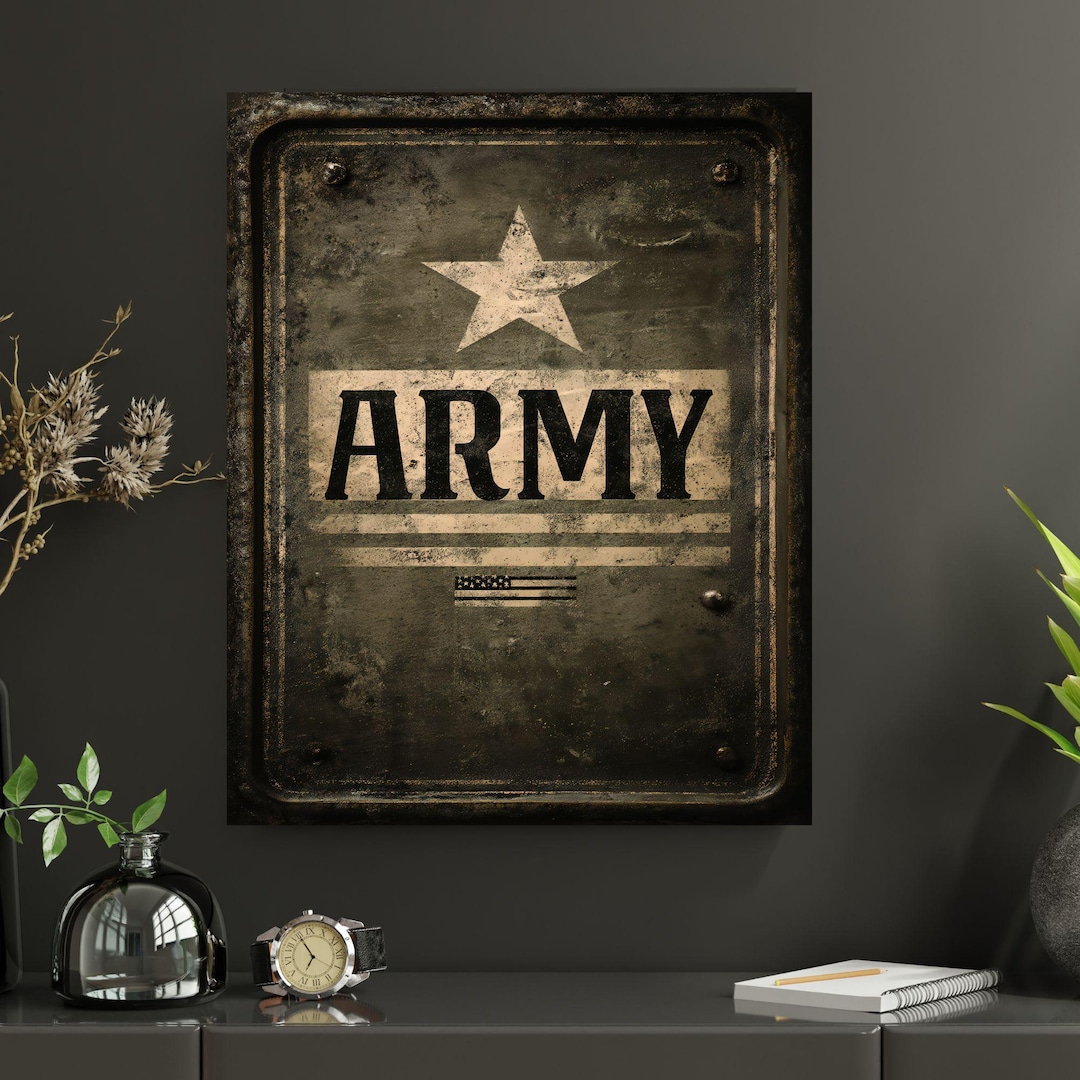 Rustic Army Wall Art, Patriotic Decor for Veterans, Patriotic Display ...