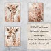 Giraffe Nursery Wall Art Set - Boho Safari Animal Prints - Floral ...