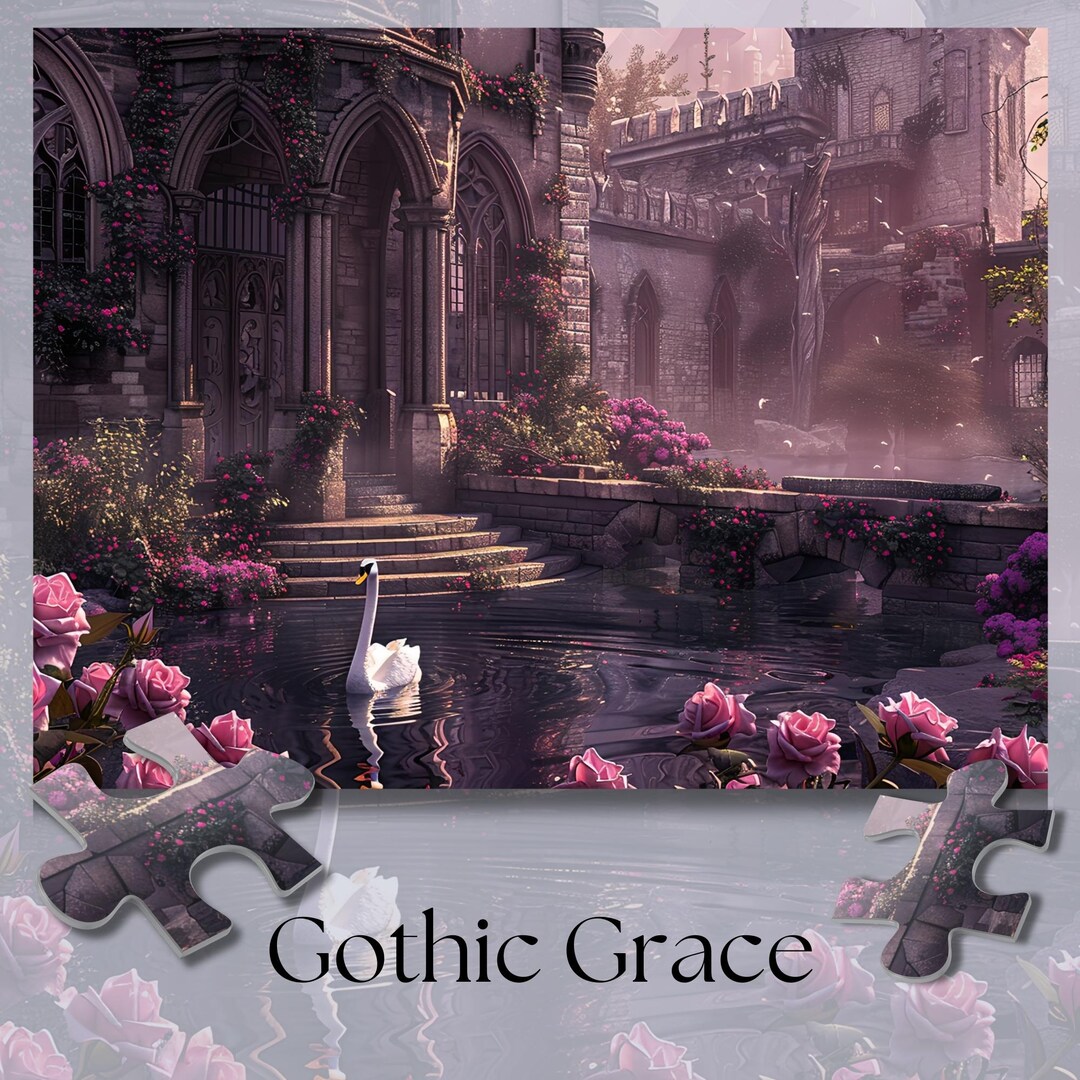 Gothic Grace Jigsaw Puzzle Gothic Castel Blooming Garden 520 Pieces of ...