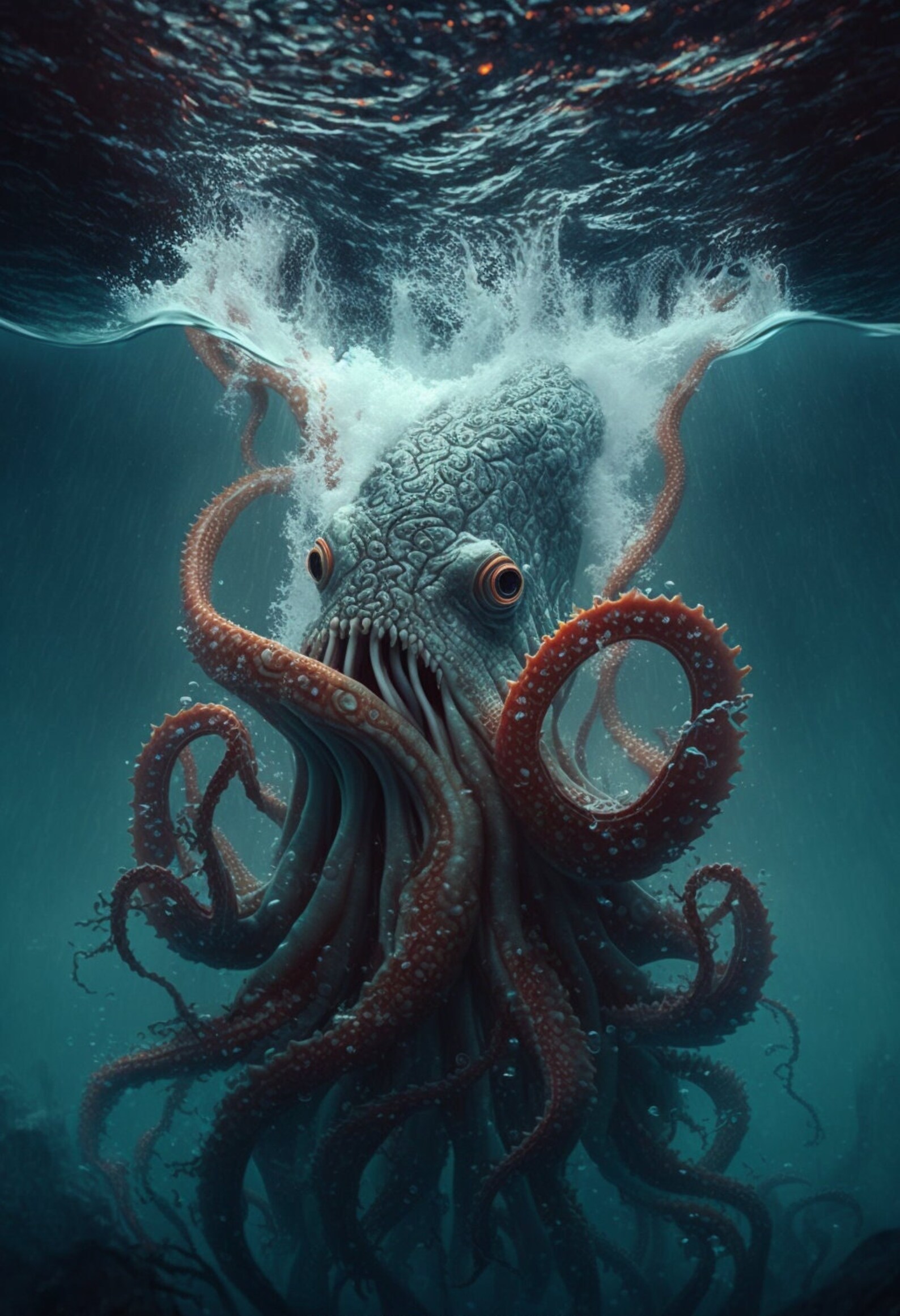 Ovecraftian Digital Art: Summon the Power of Cthulhu and Kraken - Etsy