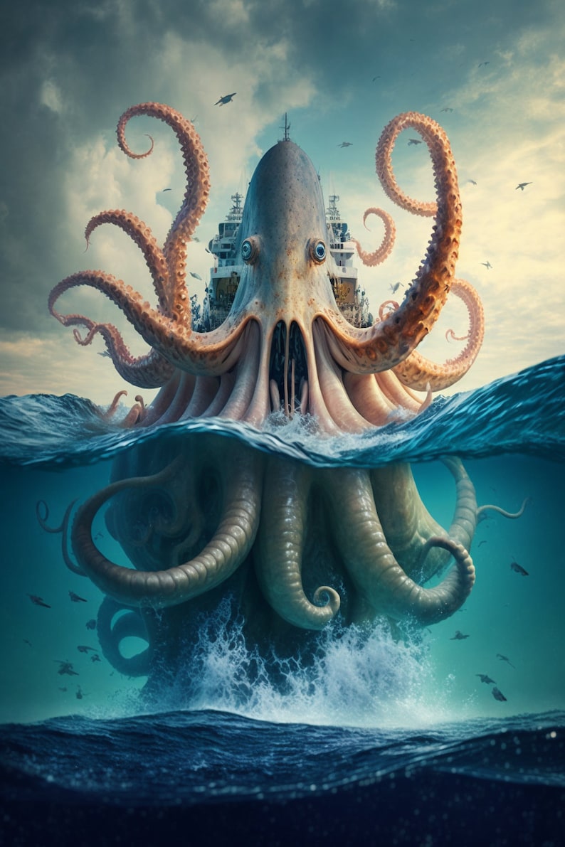 Ovecraftian Digital Art: Summon the Power of Cthulhu and Kraken - Etsy