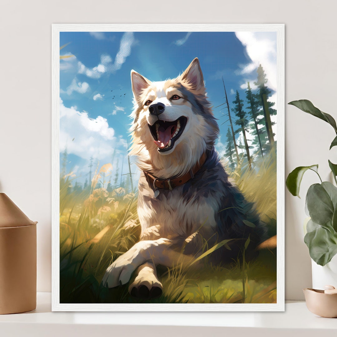 Husky Poster Husky Art Nature Funny Dog Nature Print Home - Etsy