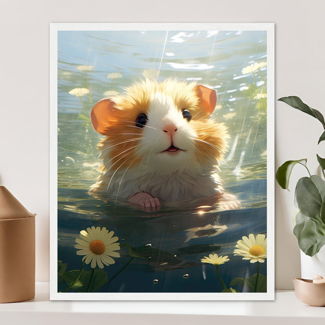 Hamster Poster, Pet Art, Nature, Funny Hamster, Nature Print, Home ...