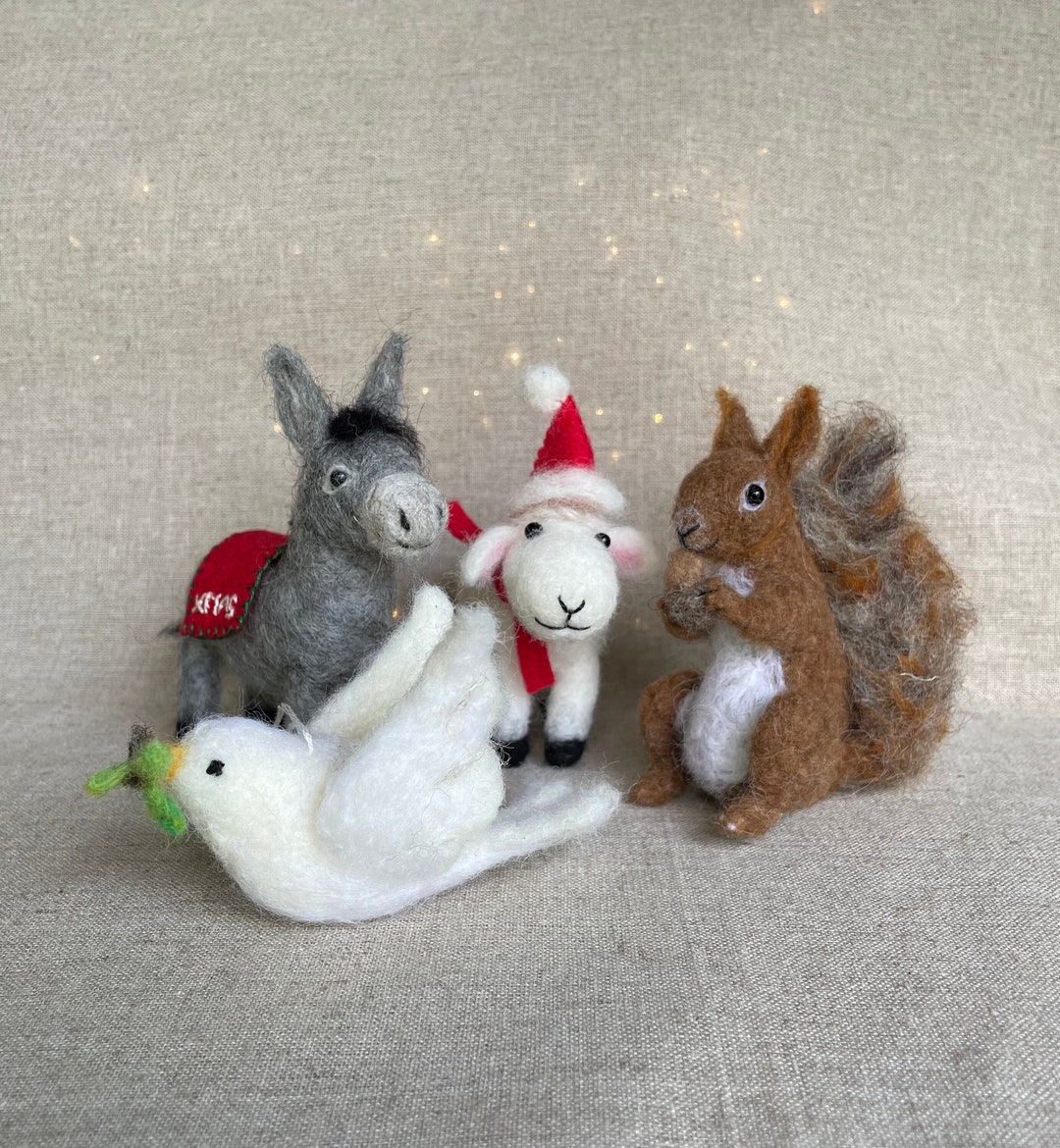 Needle Felted Christmas Tree Decorations New Range - Etsy UK