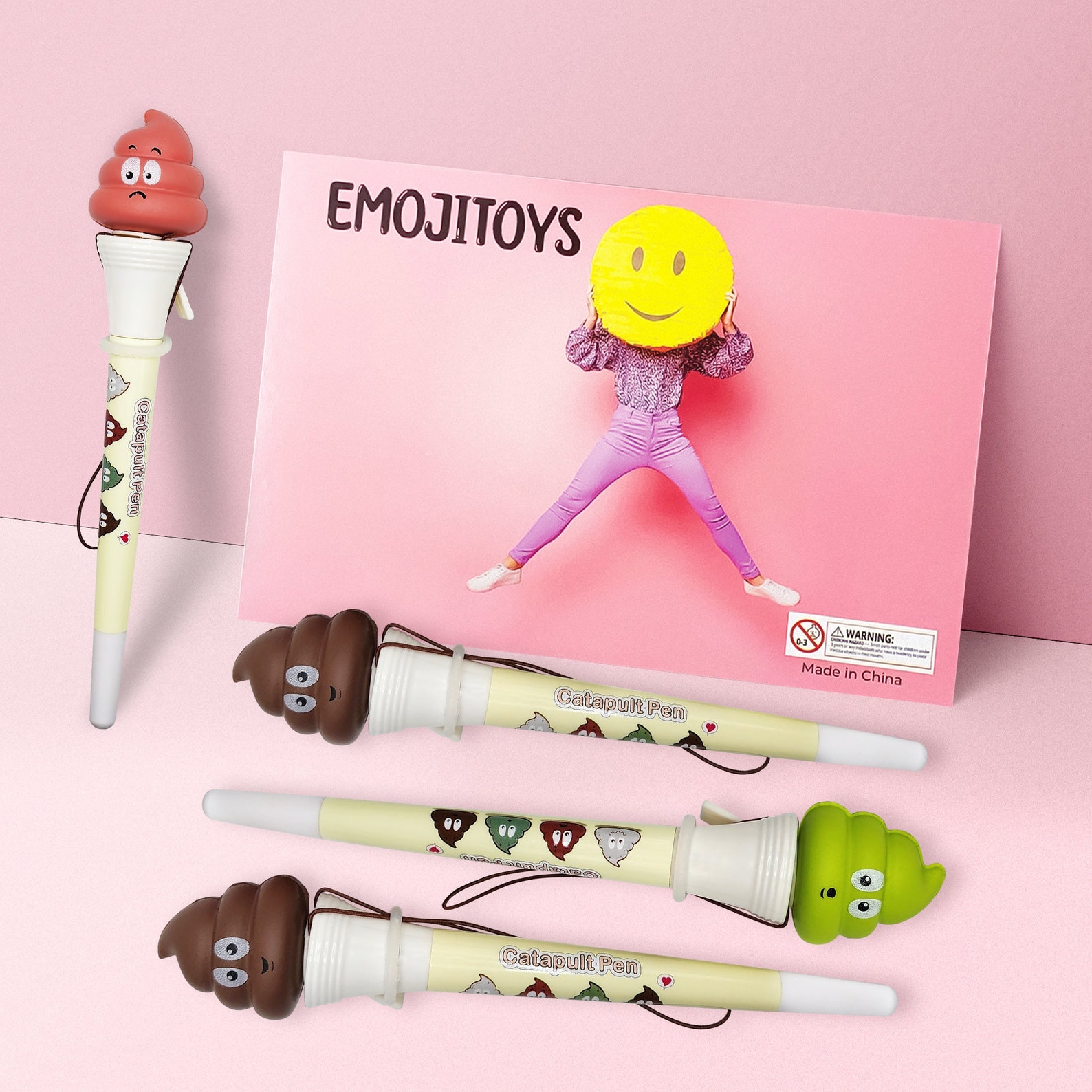 Poop Face Launching Poop Pen, Cute Unique Kids Adults Office Supplies ...