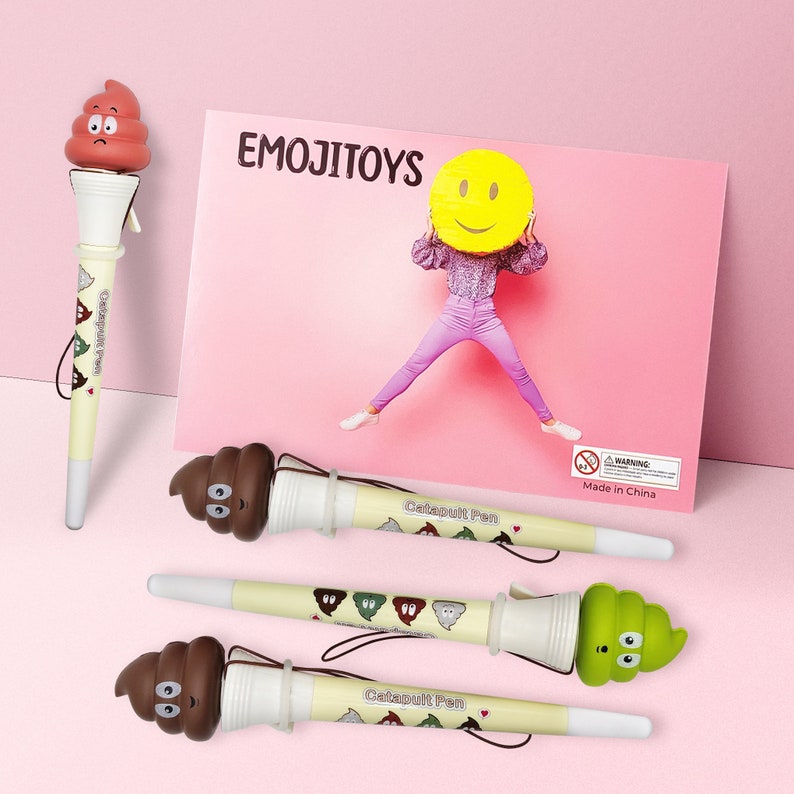 Poop Face Launching Poop Pen, Cute Unique Kids Adults Office Supplies ...