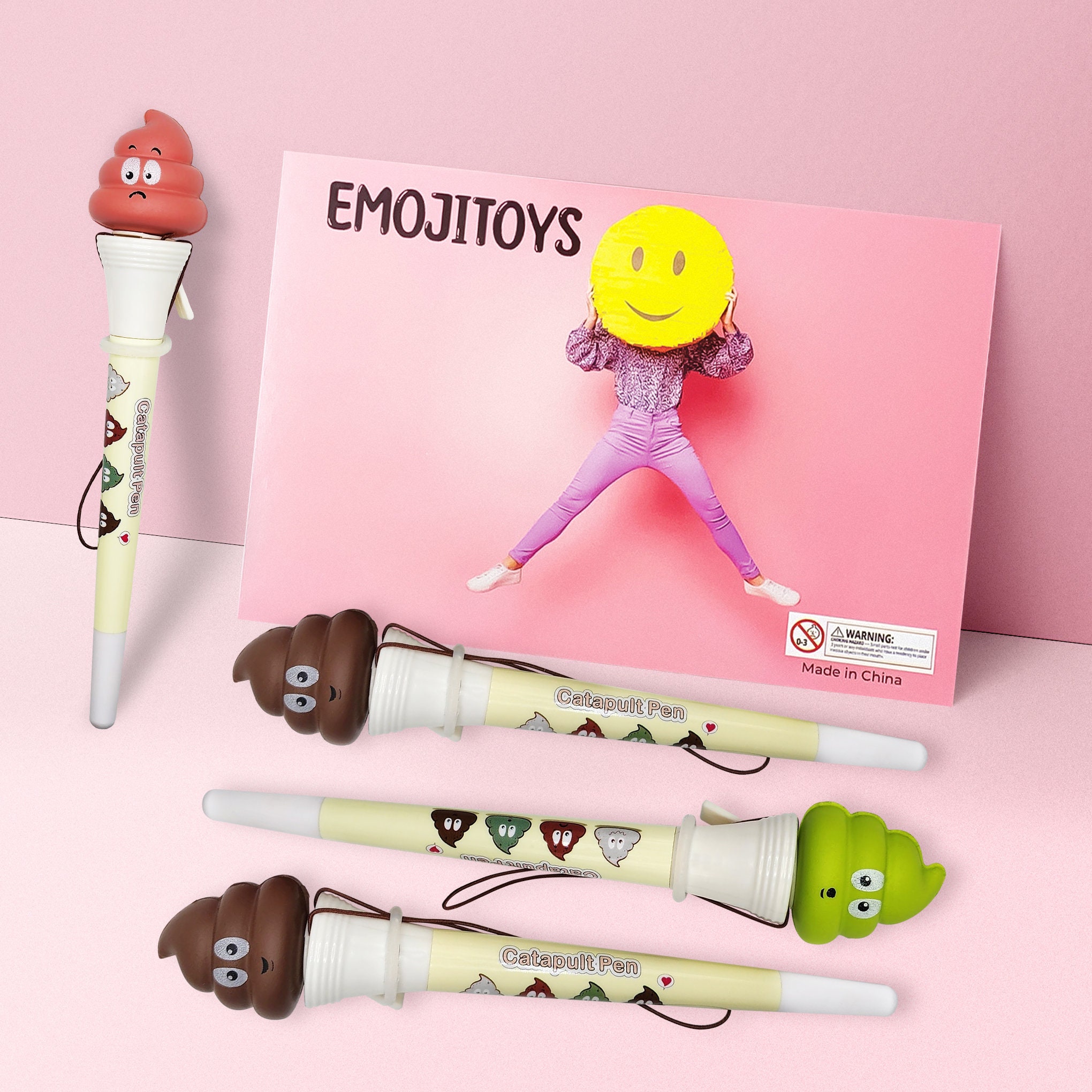 Poop Face Launching Poop Pen, Cute Unique Kids Adults Office Supplies ...