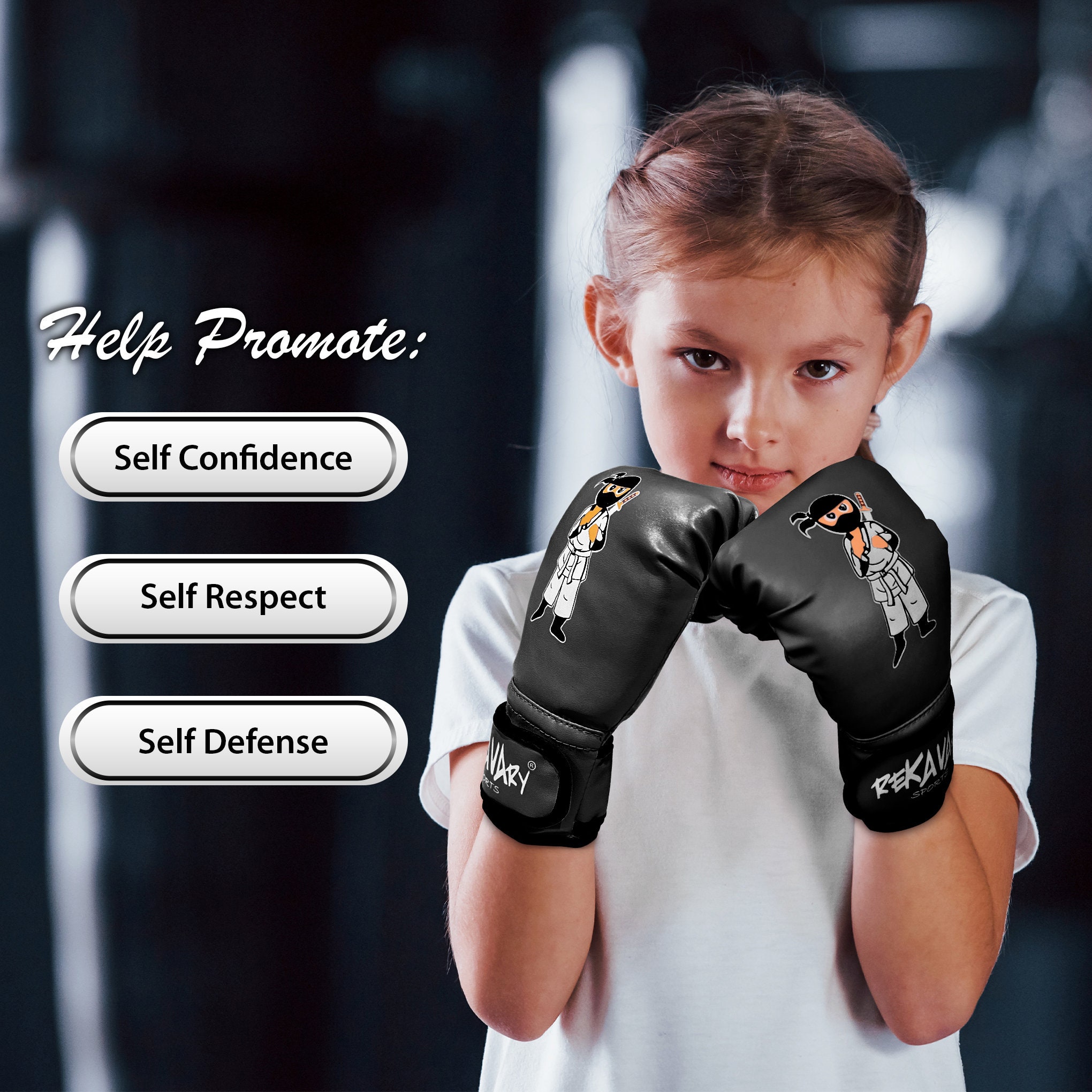 Kids Punching Bag Combo Kit Boxing Gloves Pump Repair Kit Ninja ...