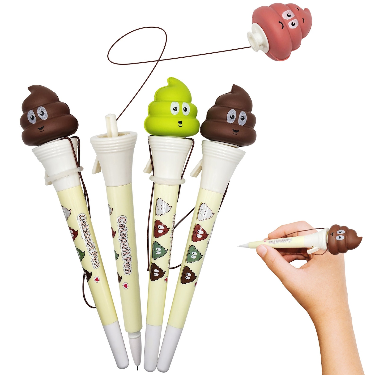 Poop Face Launching Poop Pen, Cute Unique Kids Adults Office Supplies ...