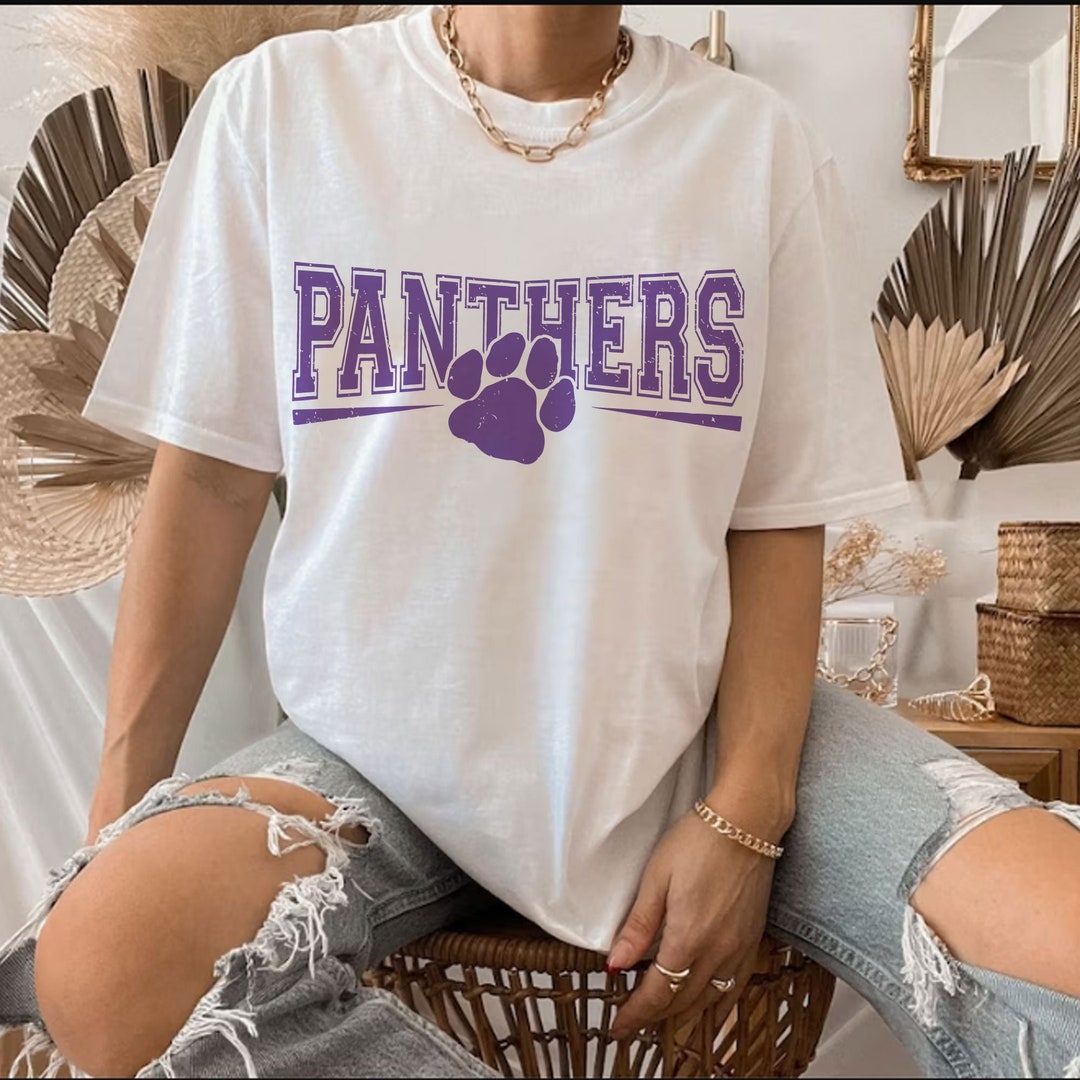 Panthers SVG PNG DXF, Distressed Panther Paw Shirt Sublimation Design ...