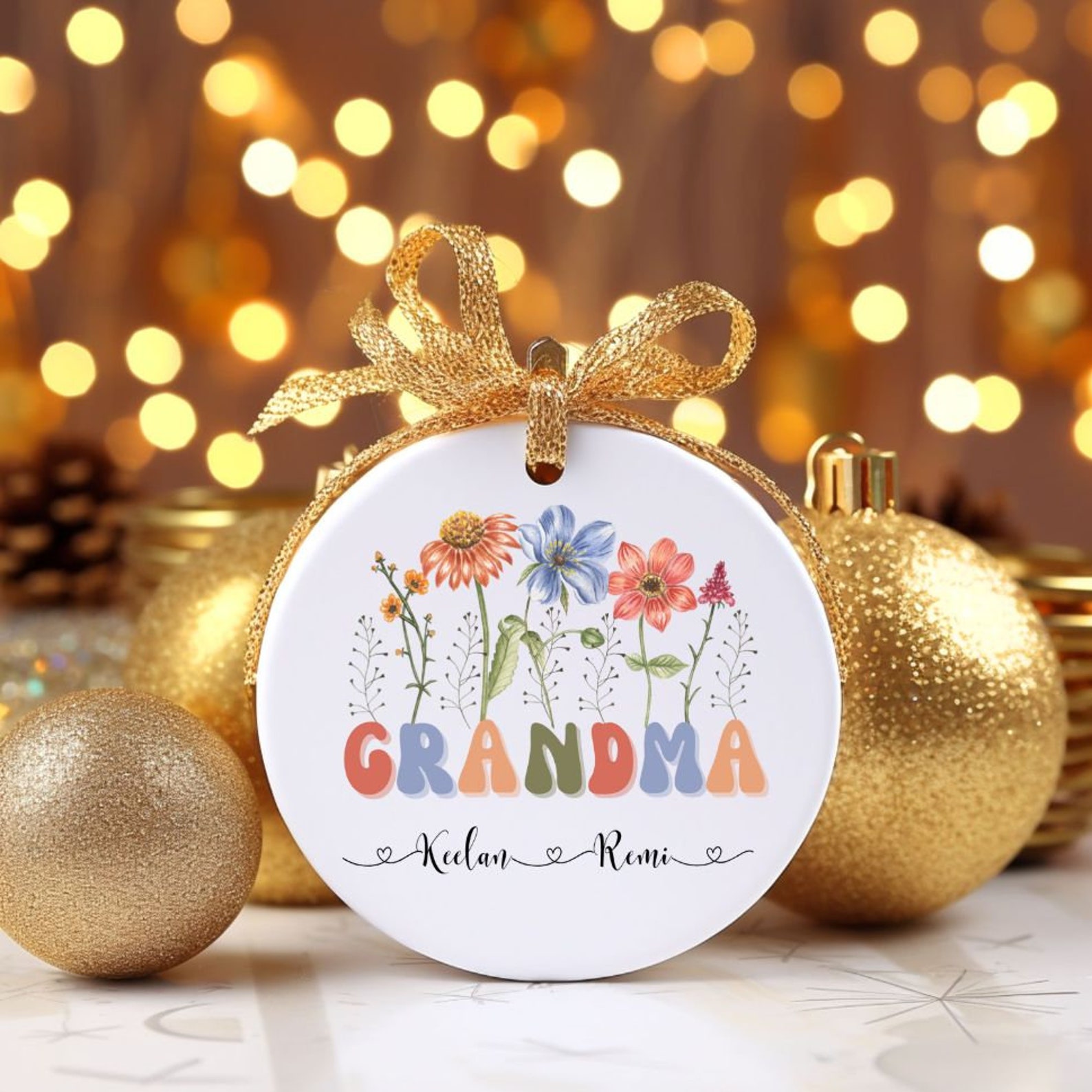 Personalized Grandma Ornament, Custom Grandma Keepsake, Grandma Gift ...