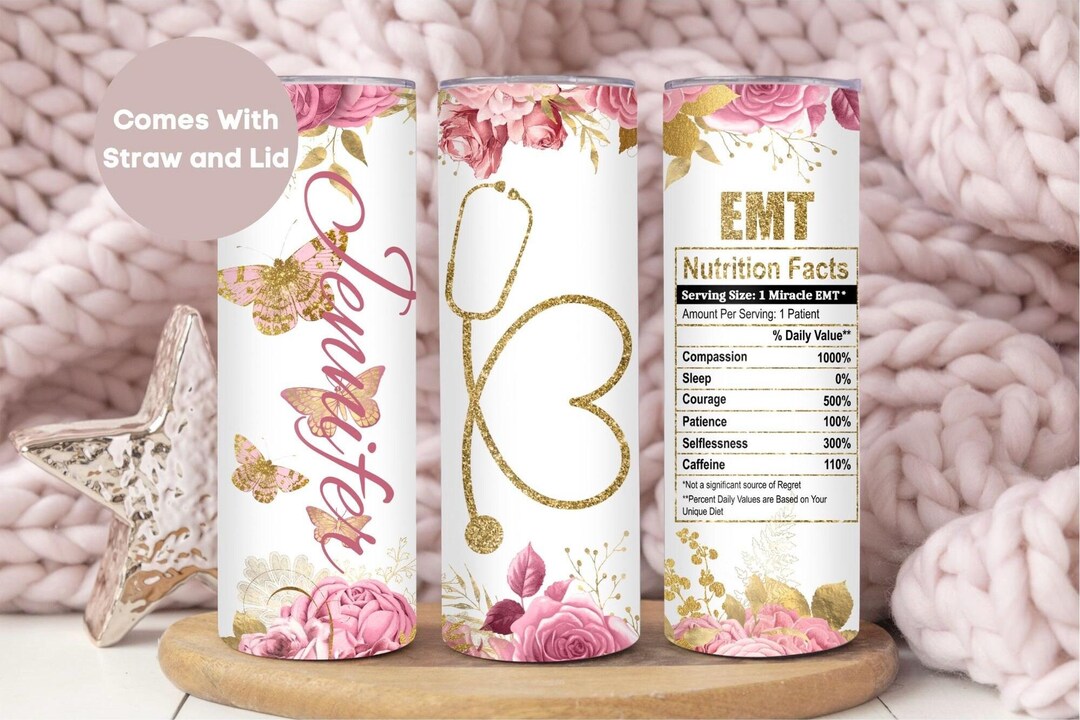 Personalized EMT Nurse Tumbler, Custom EMT Nurse Tumbler Cup, EMT Nurse ...