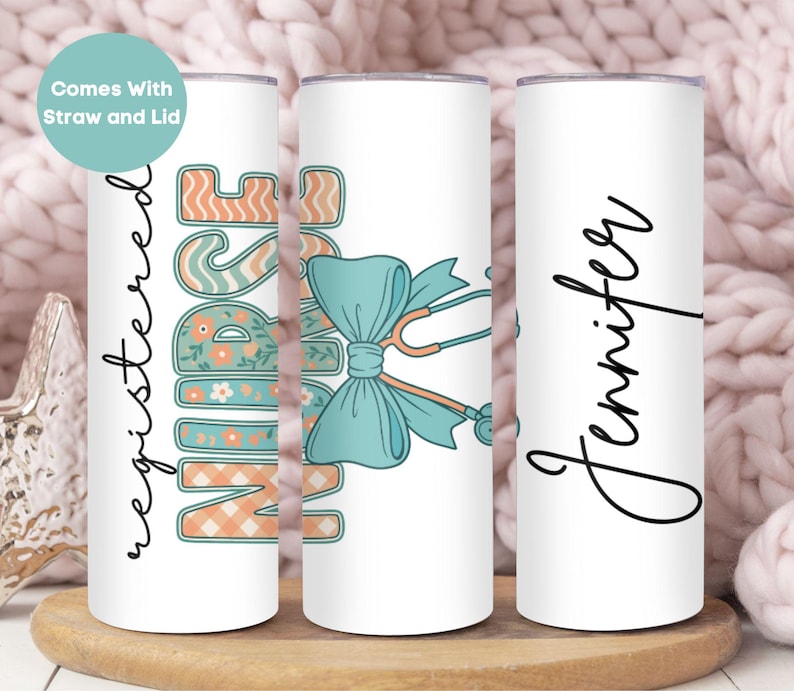 Personalized Registered Nurse Coquette Bow Tumbler, Custom RN Nurse ...