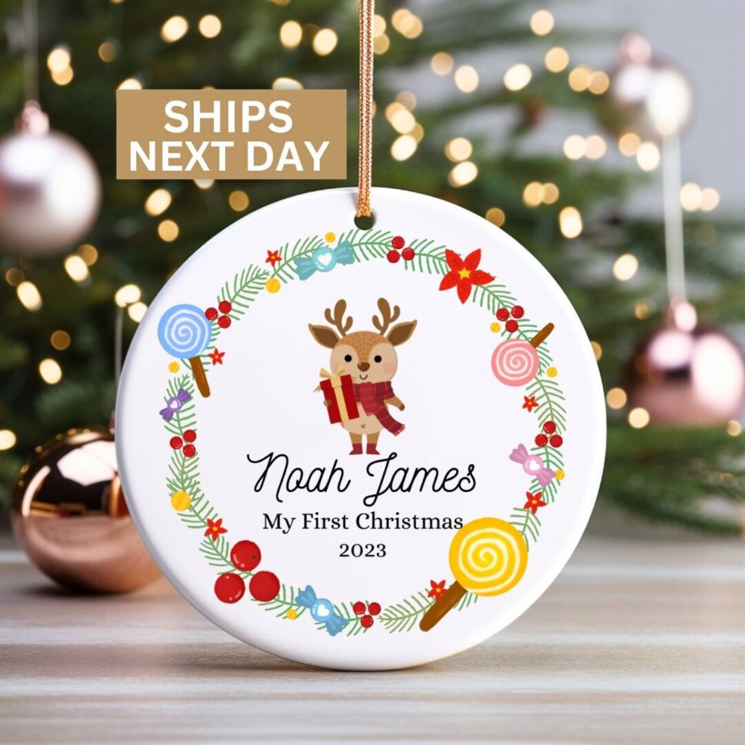 Baby's First Christmas Ornament, Personalized First Christmas Baby ...
