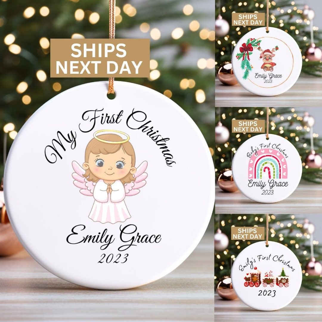 Baby's First Christmas Ornament, Personalized First Christmas Baby ...