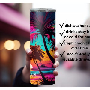Personalized Vacation Tumbler, Custom Family Vacation Cup, Tropical ...